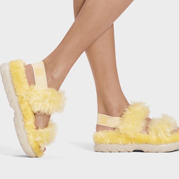 UGG | Shoes | New Ugg Womans Fluff Sugar Sandals Yellow Size 7 | Poshmark